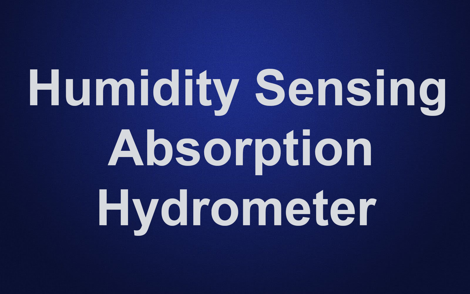 Humidity Sensing Absorption Hydrometer Principle - Aubase - Total Flow ...
